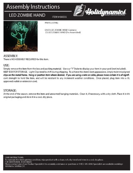 Holidynamics - Halloween LED Zombie Hand 36"