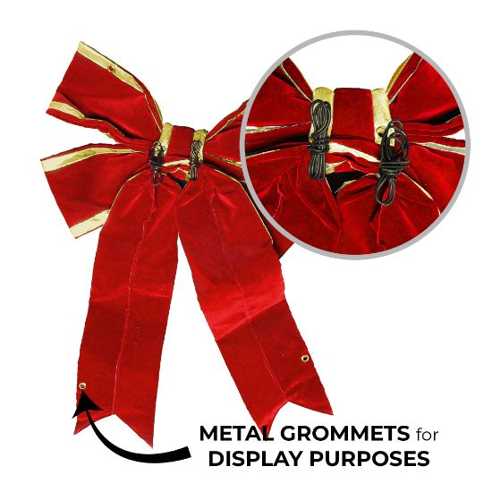 Holidynamics - 24" Red Bow with Gold Trim