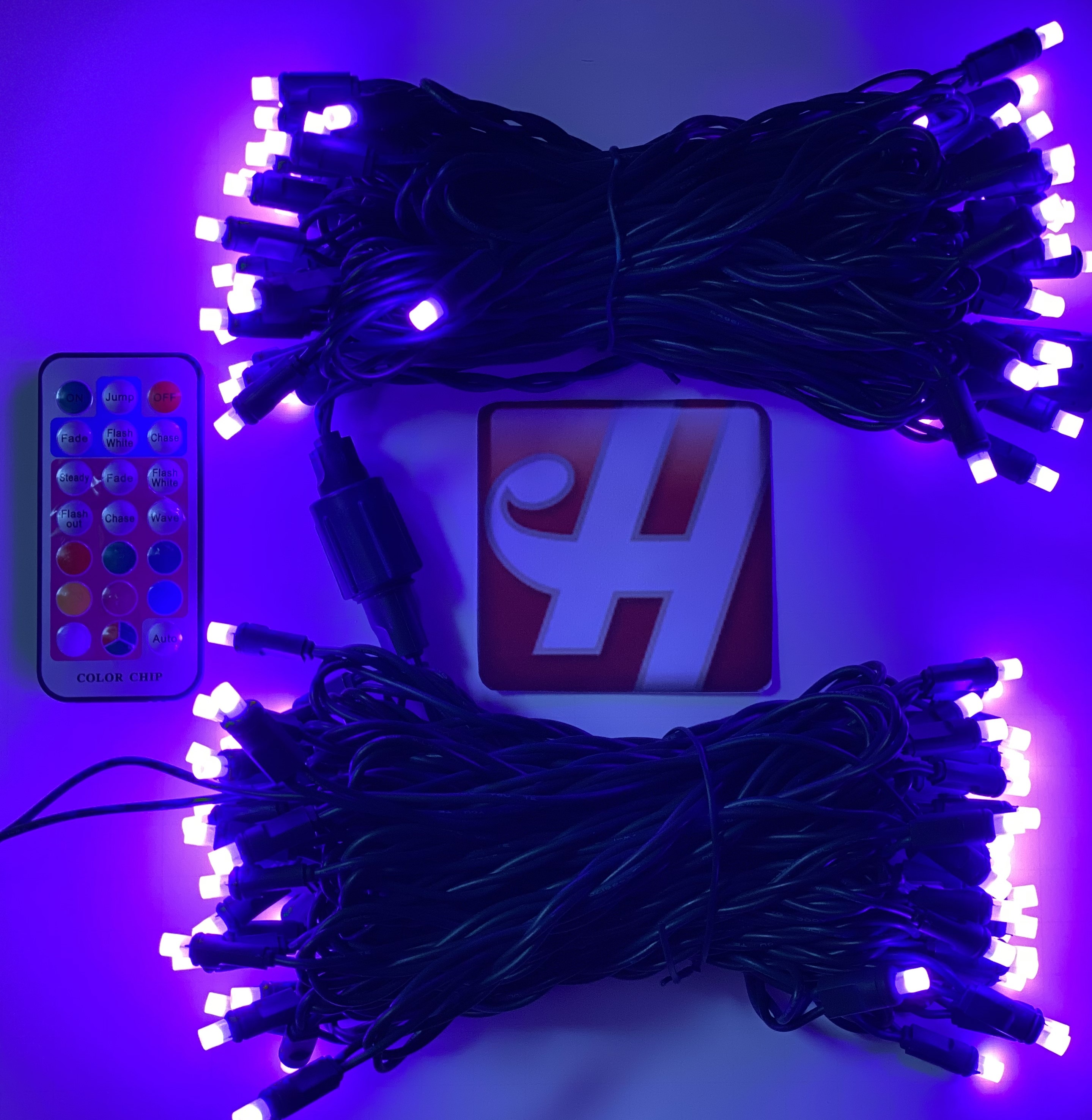 Holidynamics - Dynamic RGB 5MM 70 Count, 4" spacing, Green Cord