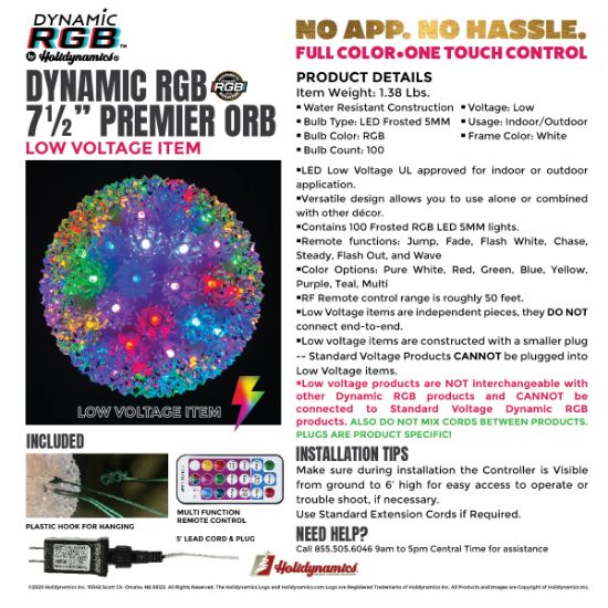 Holidynamics - Dynamic RGB Orb Premier 7.5"