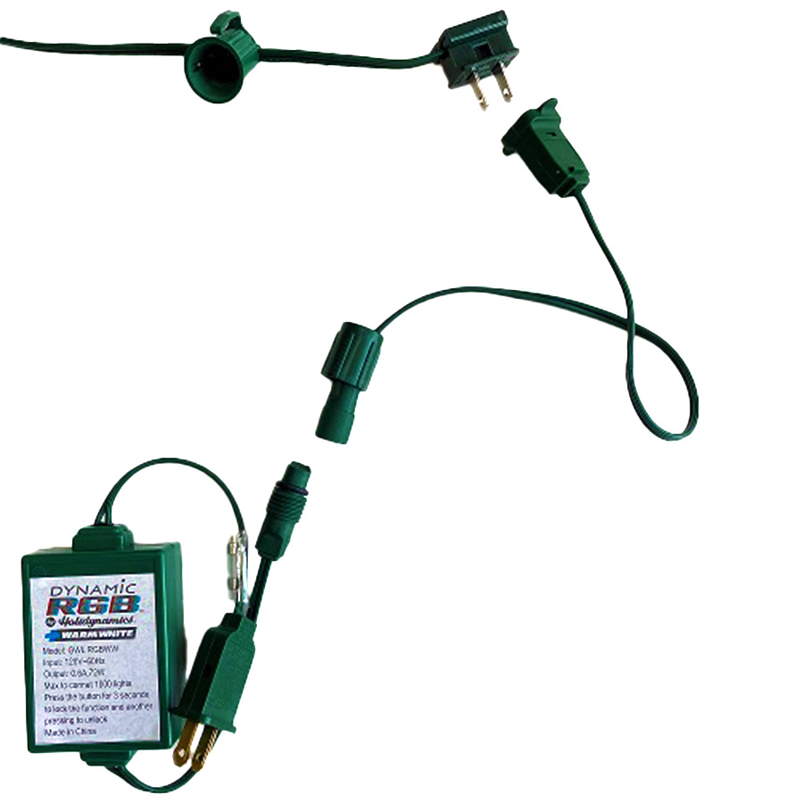 Holidynamics - Dynamic RGB and RGBWW C9/E17 Coaxial Converter, grounded