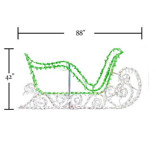 Holidynamics - SALE!!! Dynamic RGB In-depth 3D Sleigh 72"