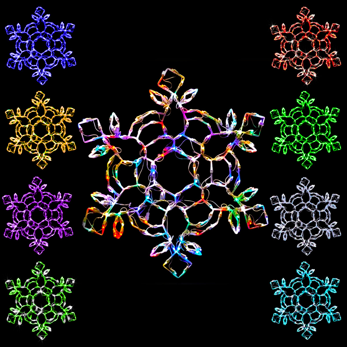 Holidynamics - Dynamic RGB Snowflake Hexagonal 30"