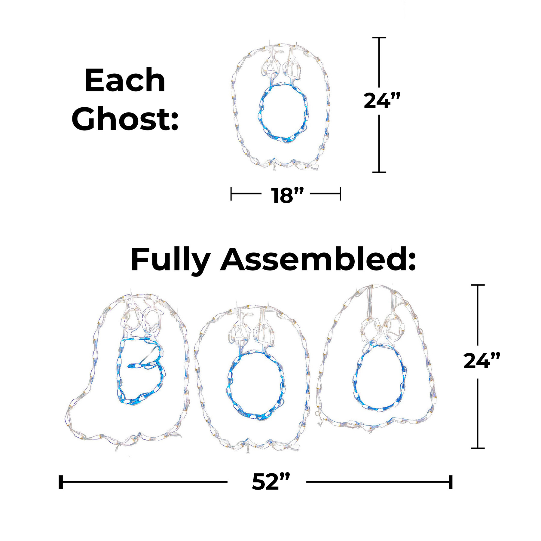 Holidynamics - Halloween LED BOO 3 ghosts