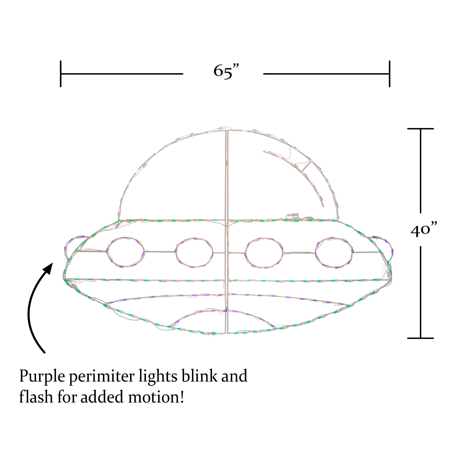 Holidynamics - Halloween LED Alien Spaceship 65 in