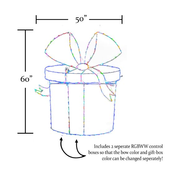Holidynamics - Dynamic RGBWW Gift Box Round RGB 60"