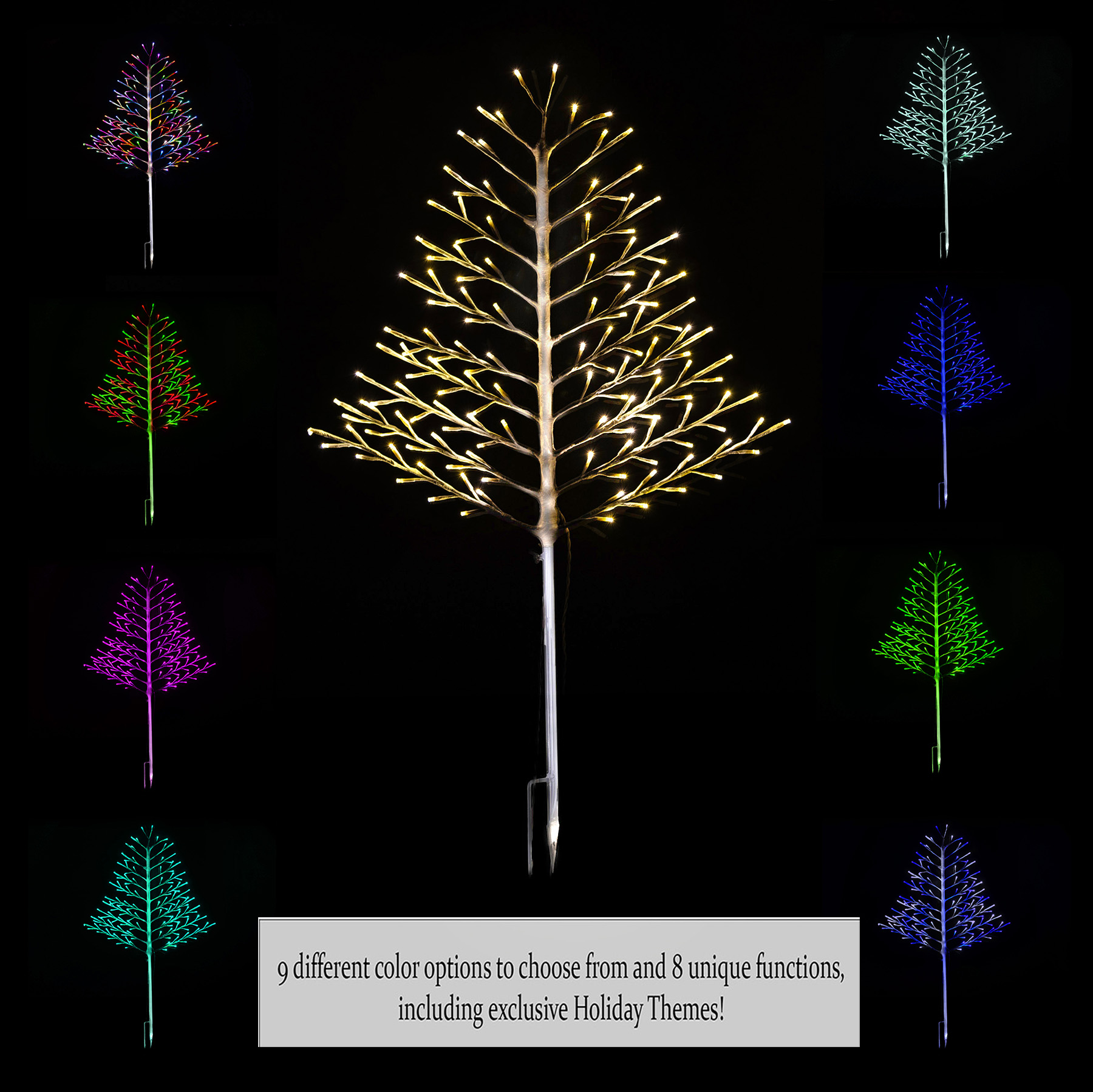 Holidynamics - Dynamic RGBWW Illuminated Stake Tree