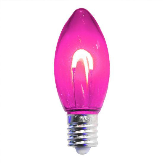 Holidynamics - C9 LED U Filament Clear Bulbs Pink Transparent - Pack of 25