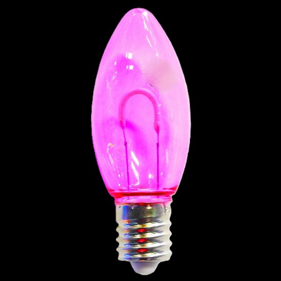 Holidynamics - C9 LED U Filament Clear Bulbs Pink Transparent - Pack of 25